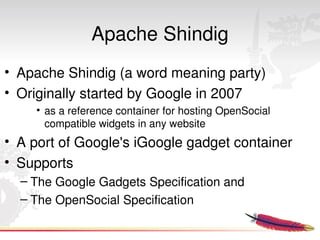 Shindig Apachecon Asia 09 | PDF