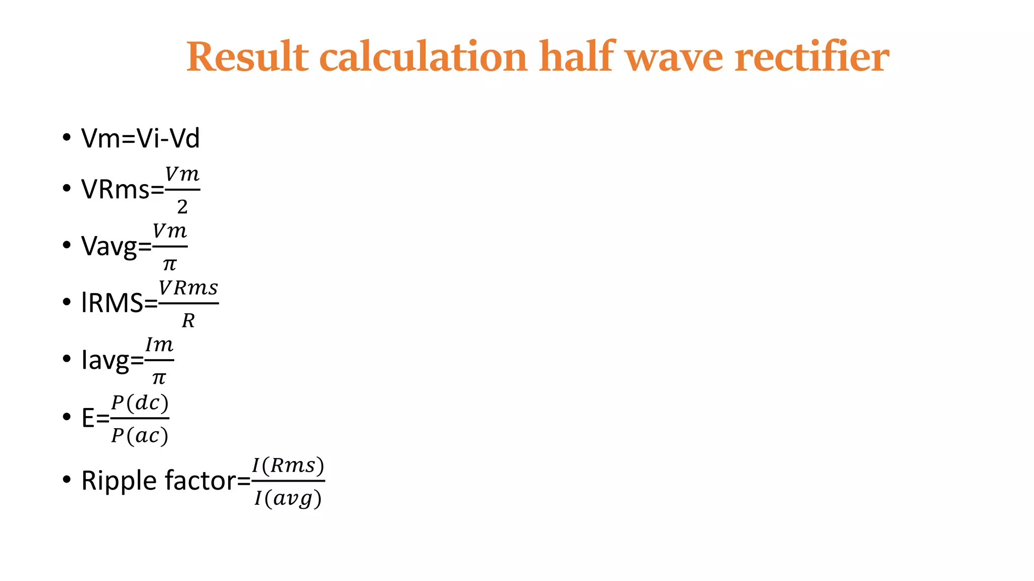 half wave rectifier and voltage double and zener diode | PPTX