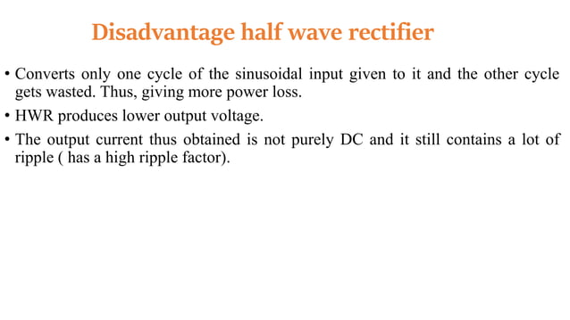 half wave rectifier and voltage double and zener diode | PPTX