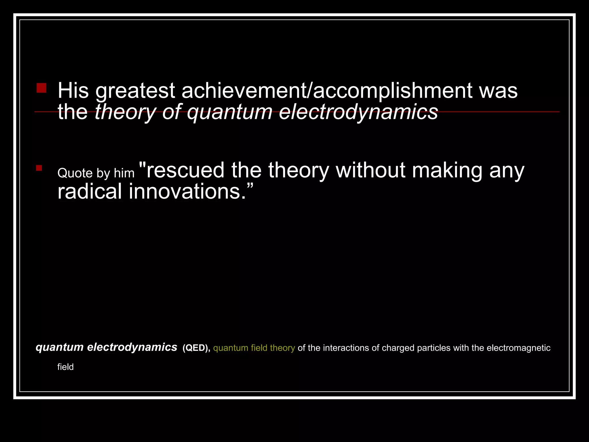 Shinichiro tomonaga | PPT