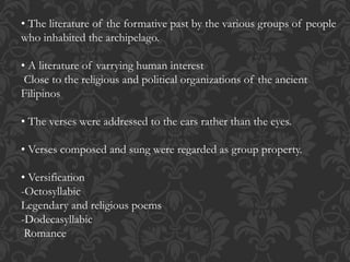 SPANISH AND PRE-COLONIAL TEXT PHILIPPINE LITERATURE | PPTX