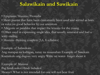 SPANISH AND PRE-COLONIAL TEXT PHILIPPINE LITERATURE | PPTX