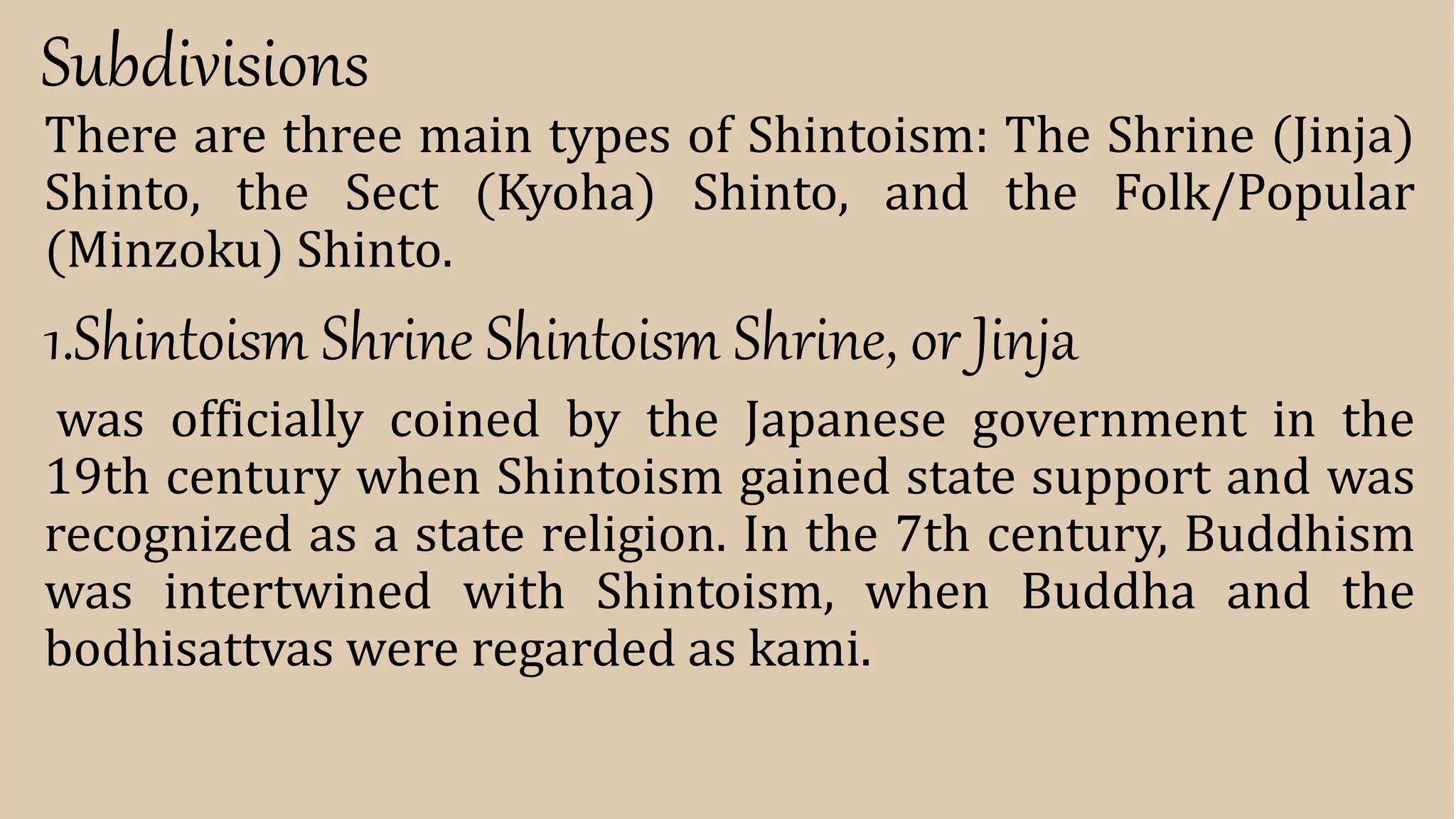 Shintoism power point presentation for Senior Highschool student | PPTX | Buddhism | Religion ...