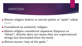 SHINTOISM religious beliefs and practices | PPTX