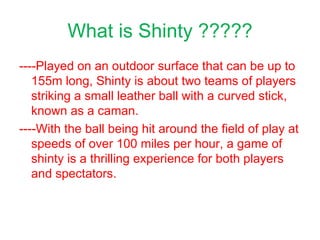 Shinty | PPT | Sports