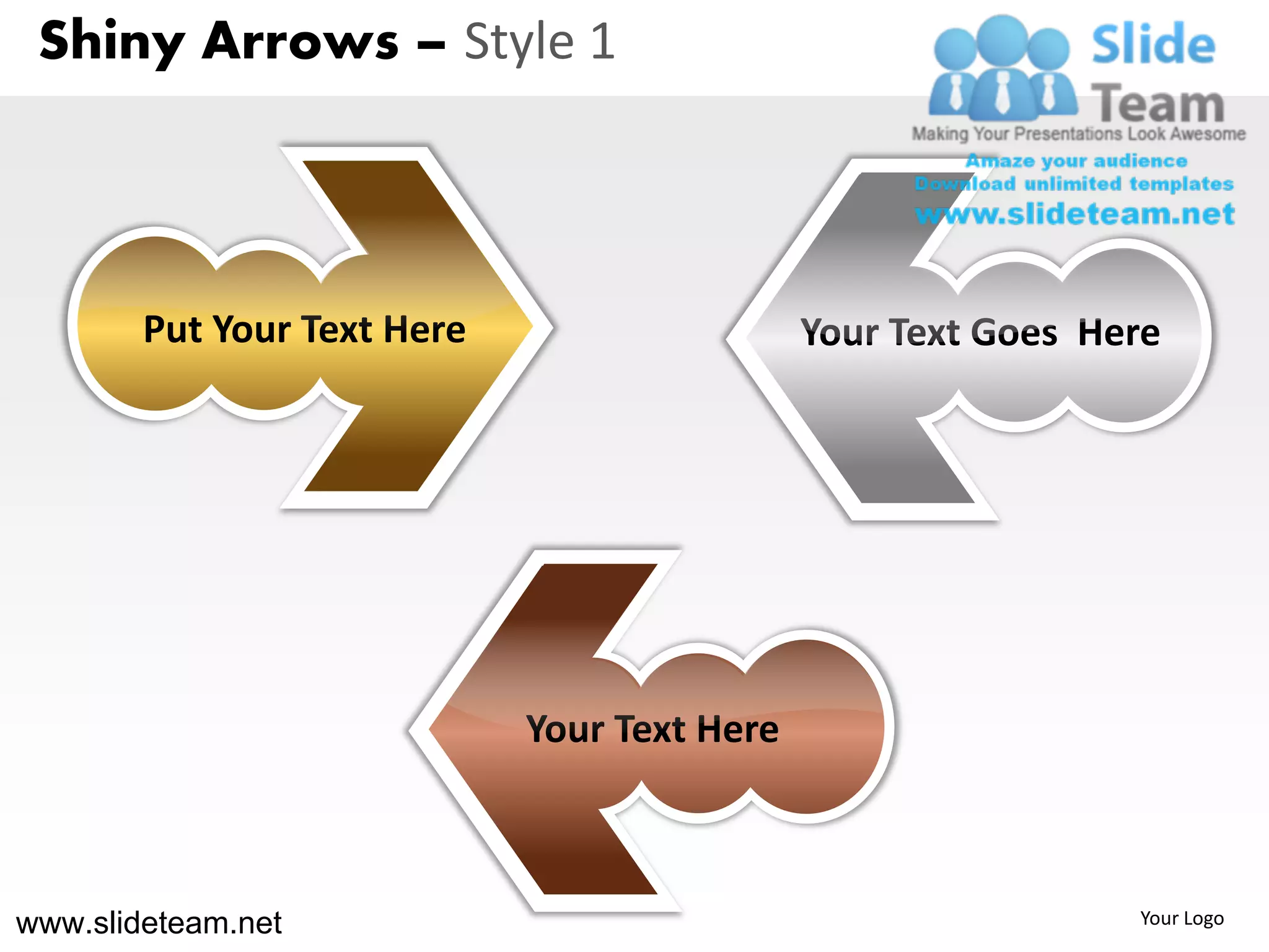 Shiny arrows round cycle circular round jigsaw maze piece thick style design 1 powerpoint ppt ...