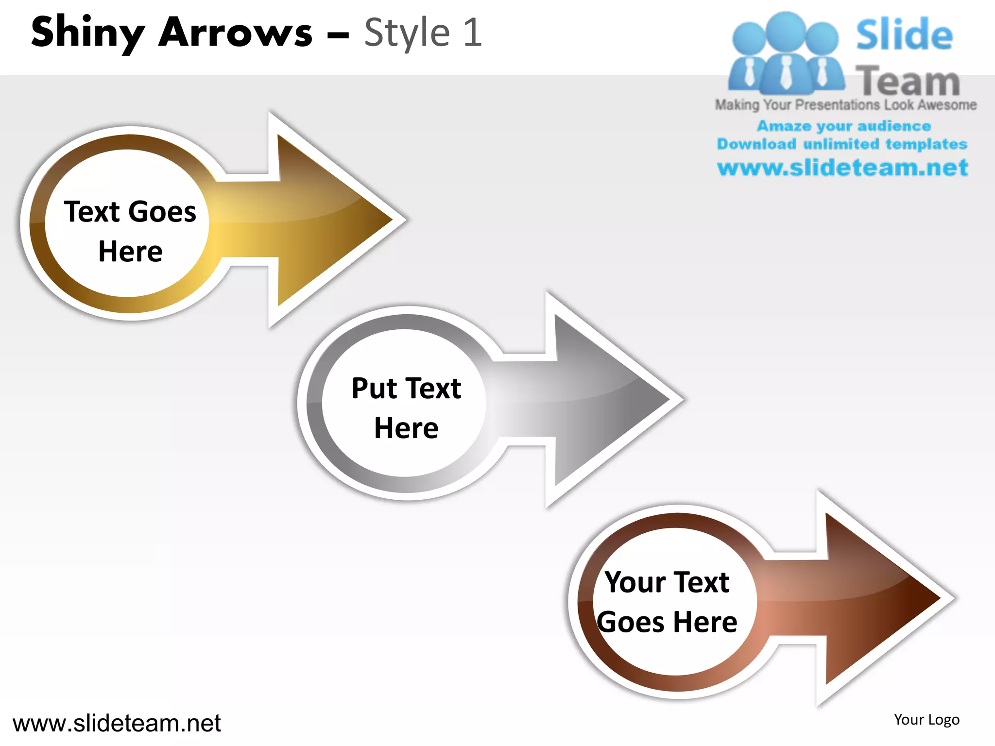 Shiny arrows round cycle circular round jigsaw maze piece thick style design 1 powerpoint ppt ...