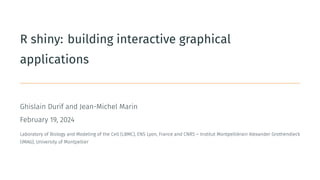 R scripts for statistics and dashboard designs | PDF