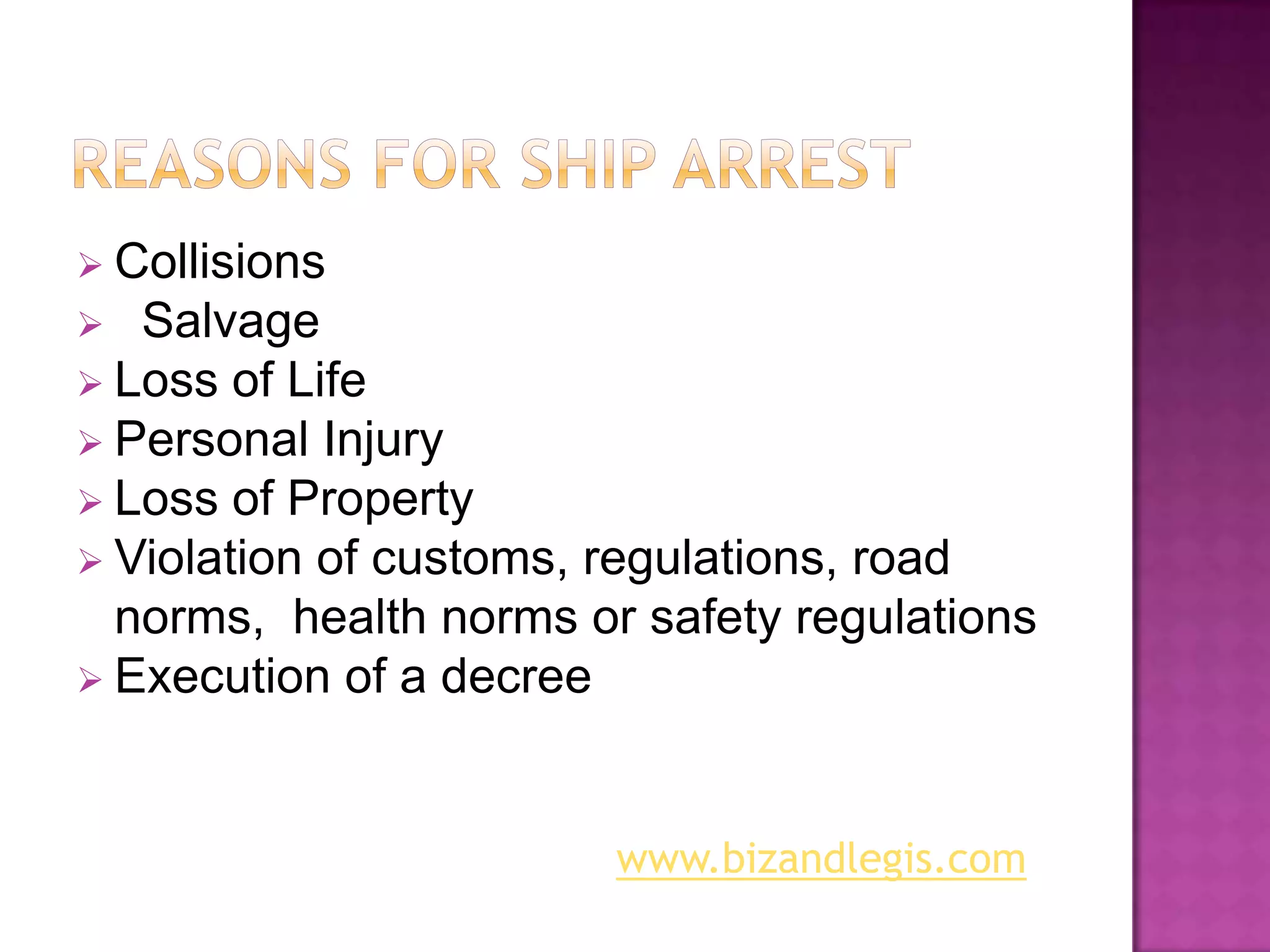 What is ship arrest | PPTX