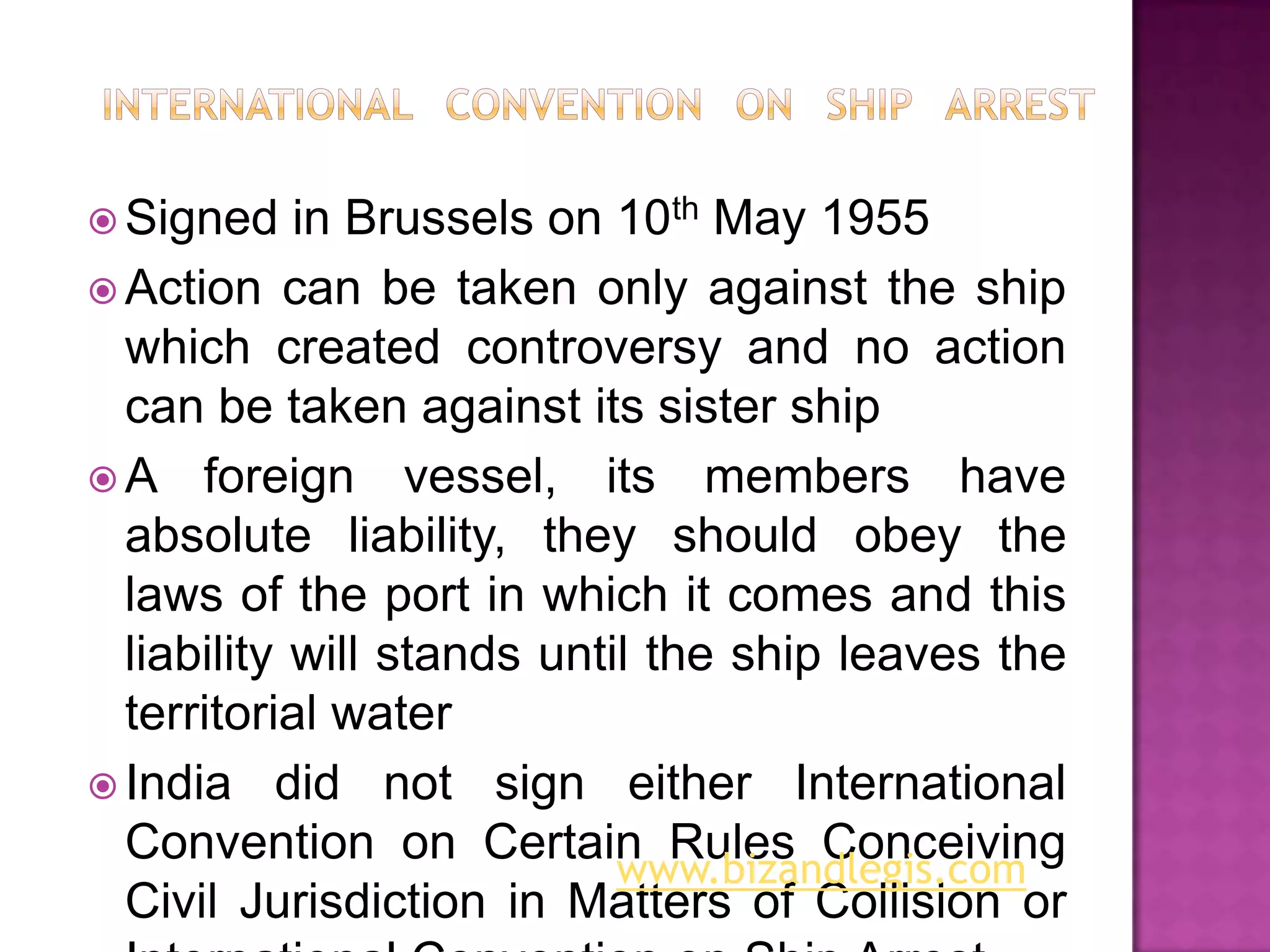 What is ship arrest | PPTX