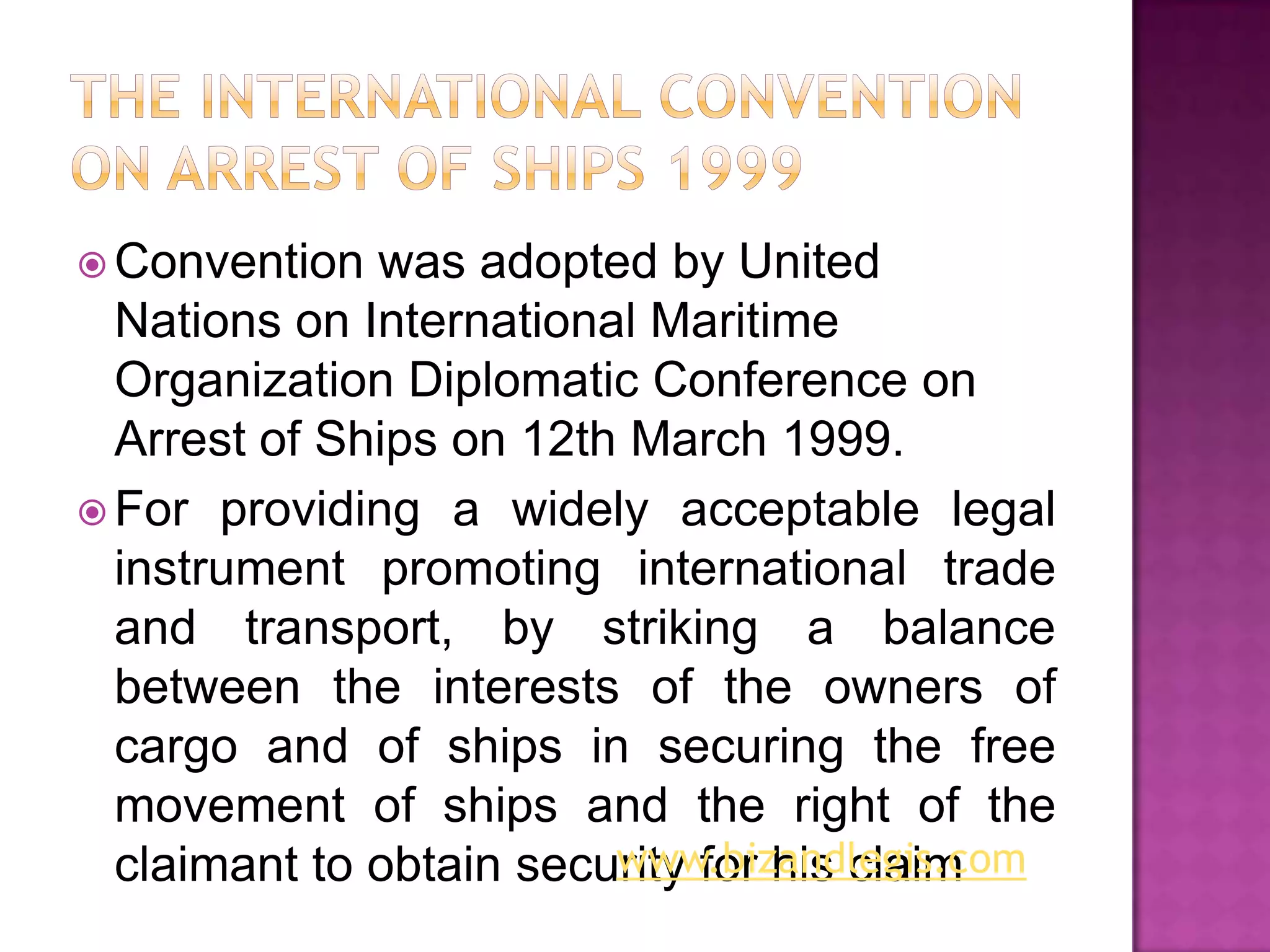 What is ship arrest | PPTX