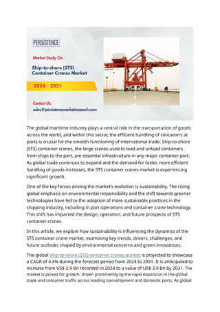 Ship-to-shore (STS) Container Cranes Market: Rising Demand for High ...
