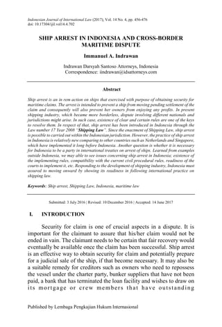 SHIP ARREST IN INDONESIA AND CROSS-BORDER MARITIME DISPUTE.pdf