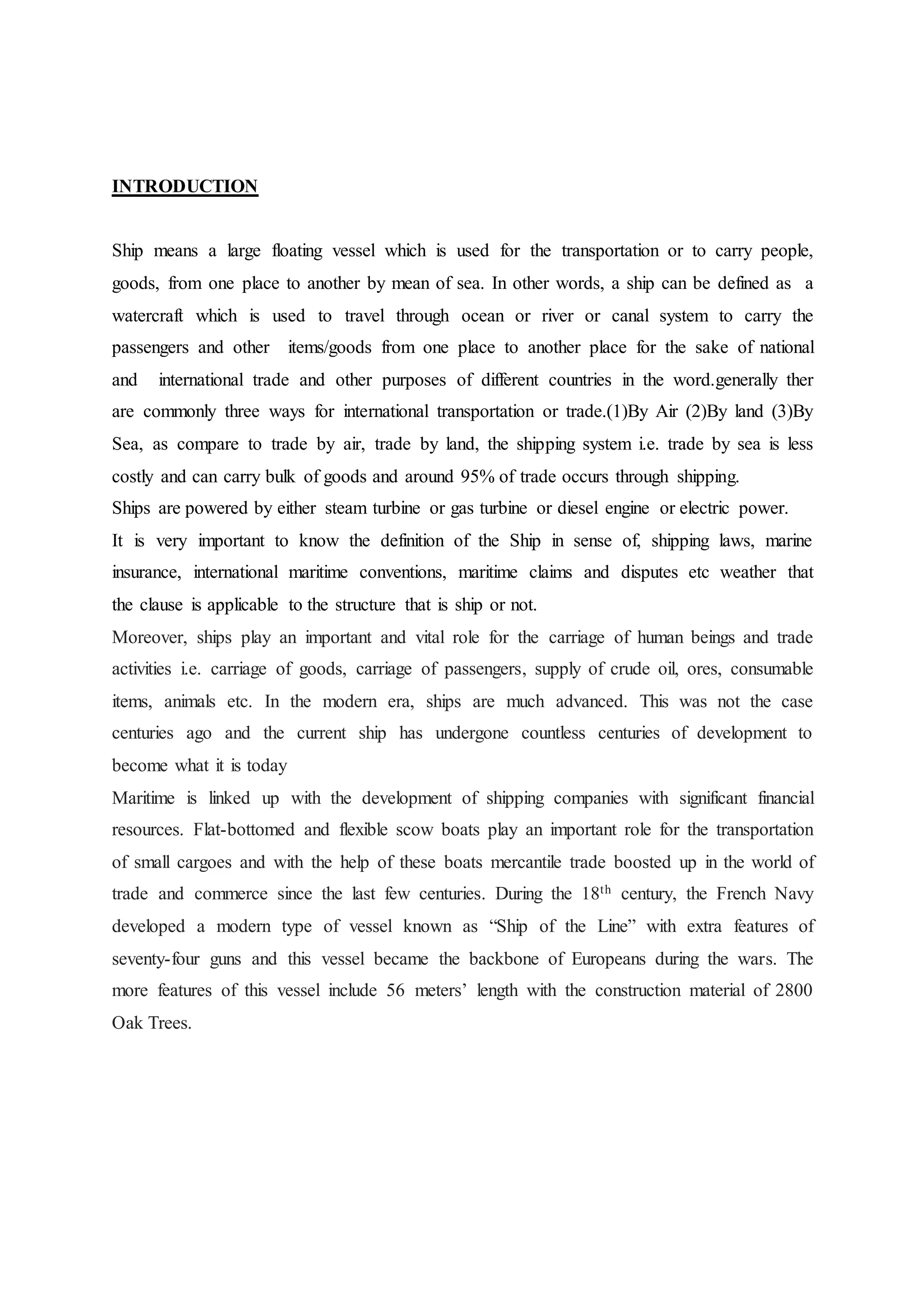 definition of ship | DOCX