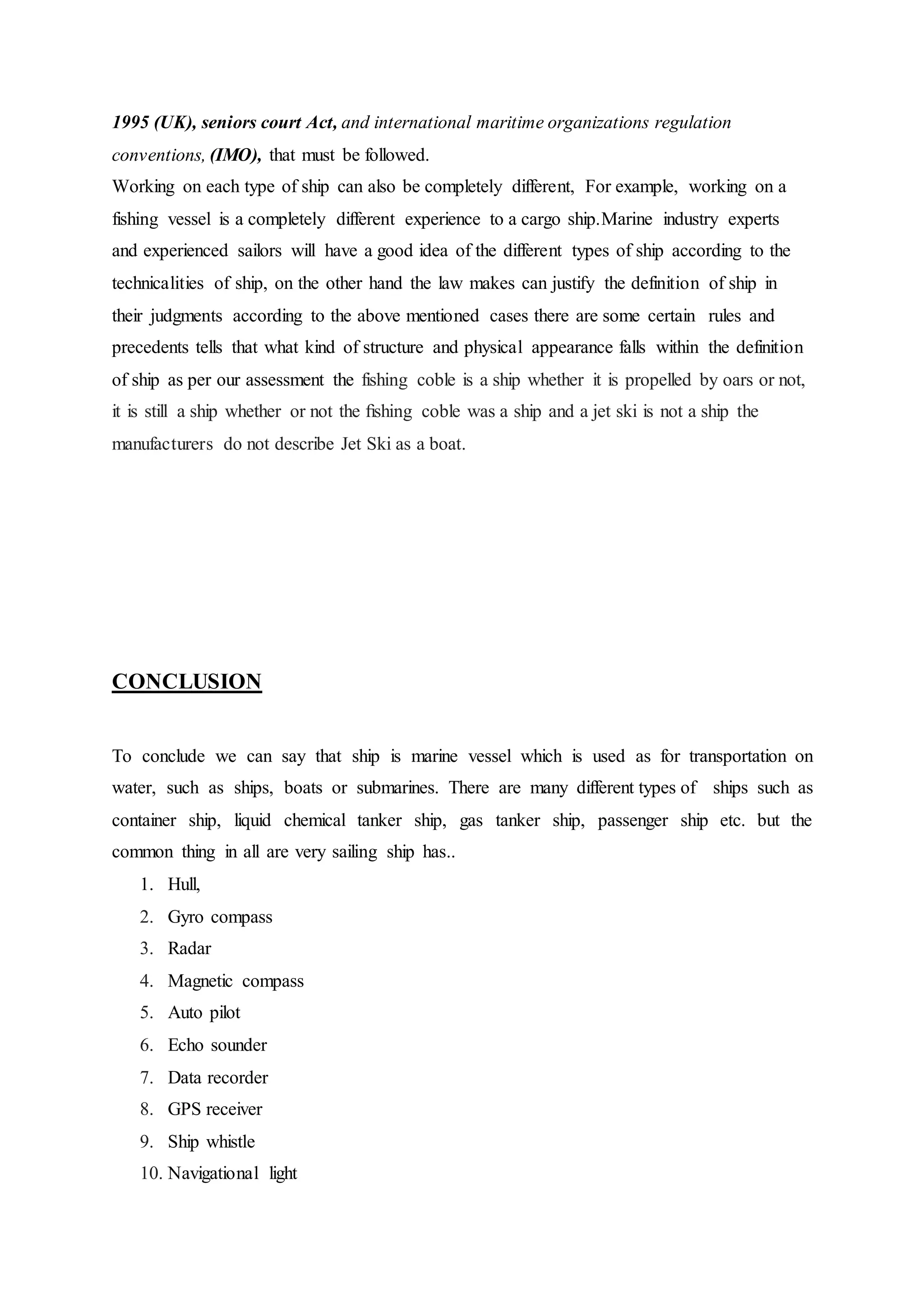 definition of ship | DOCX