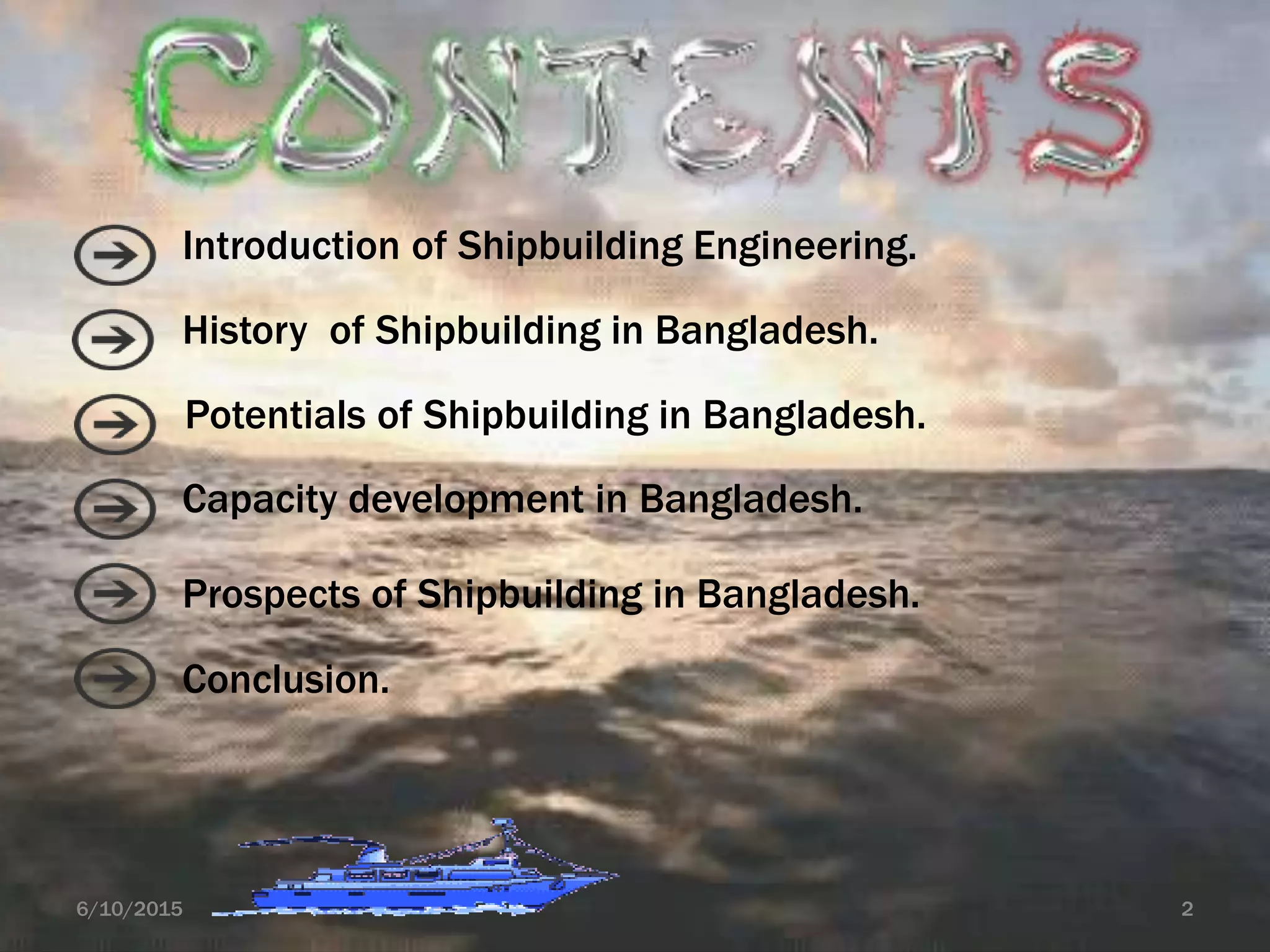 Shipbuilding engineering developement in bangladesh | PPTX