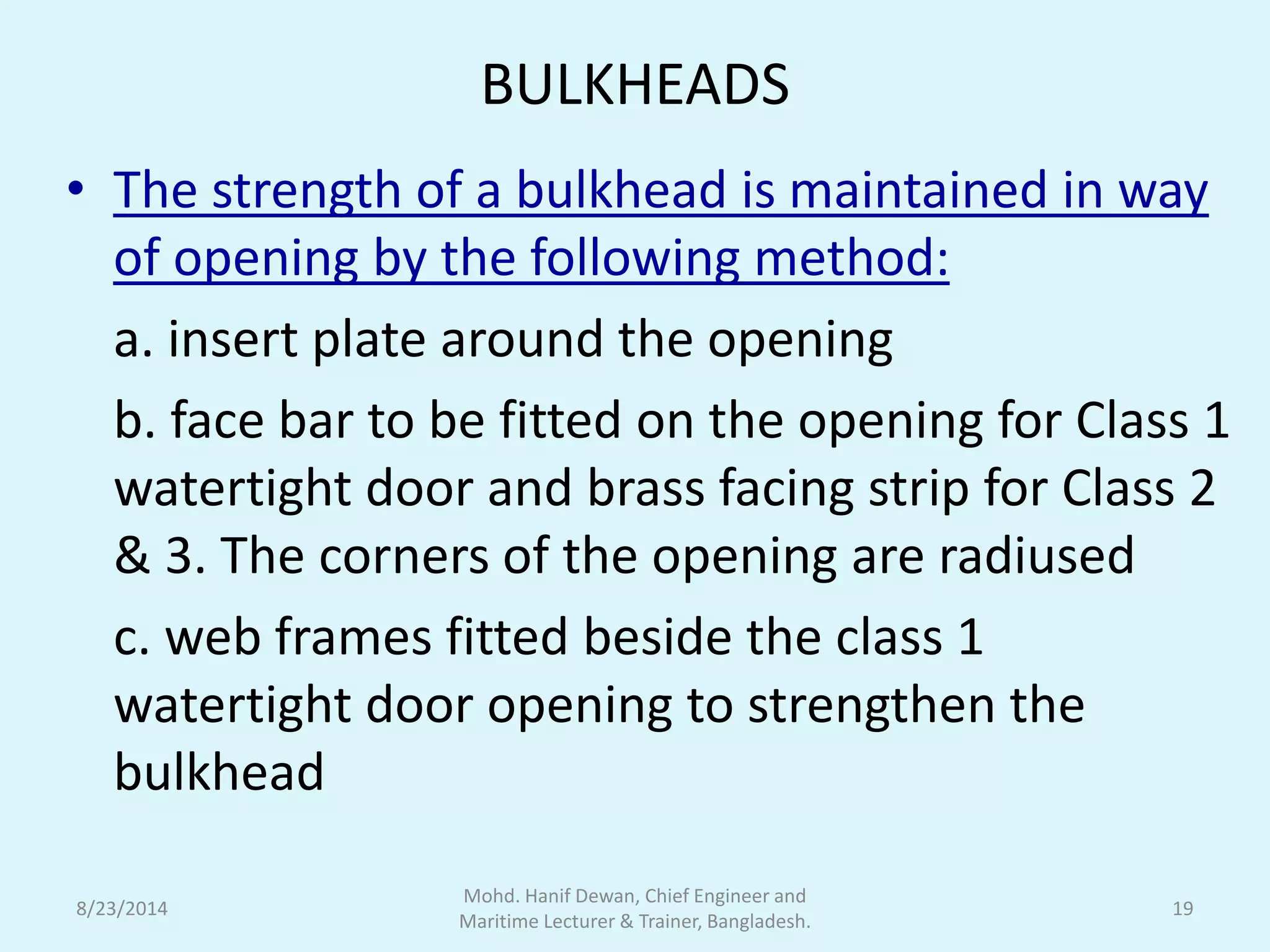 Ship Construction- Bulkhead | PDF