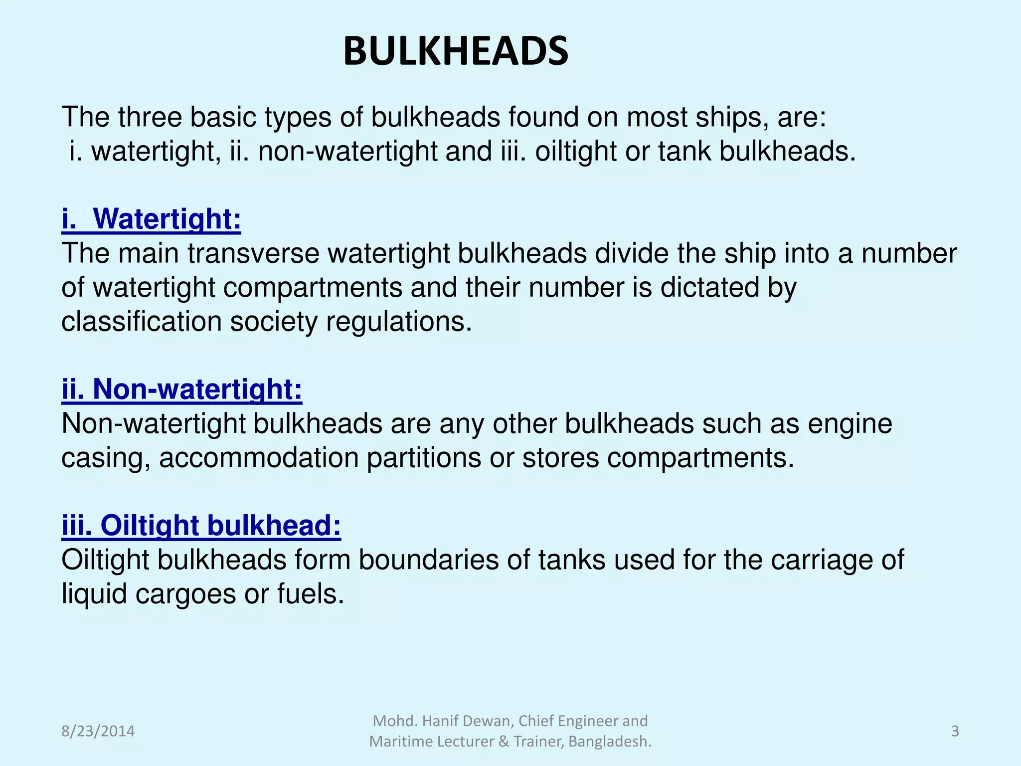 Ship Construction- Bulkhead | PDF