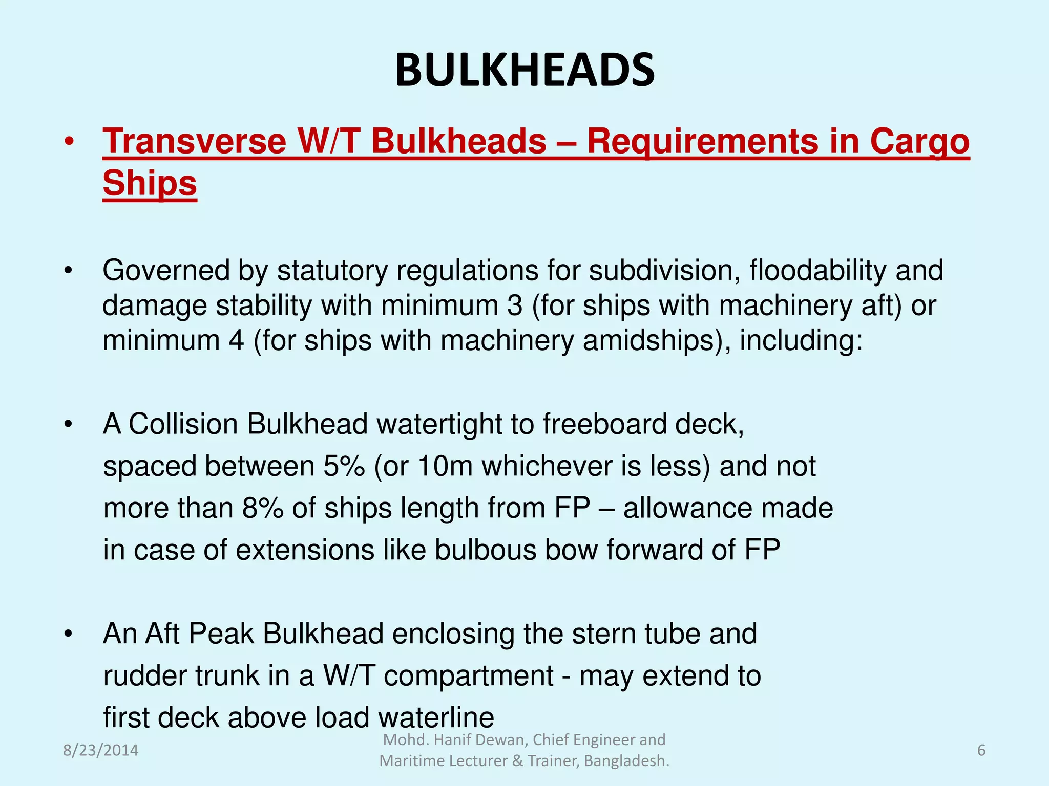 Ship Construction- Bulkhead | PDF