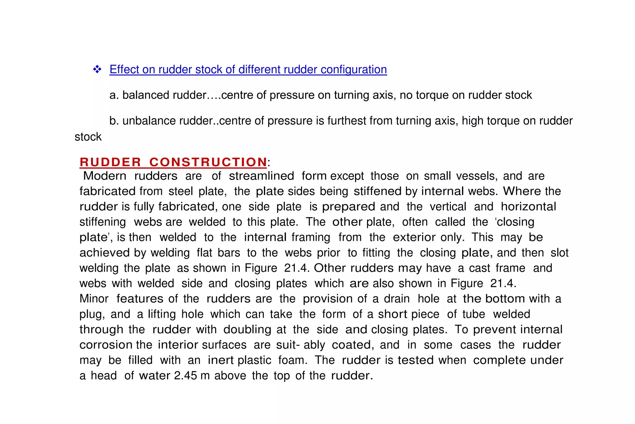Ship Construction - Rudder Theory | PDF