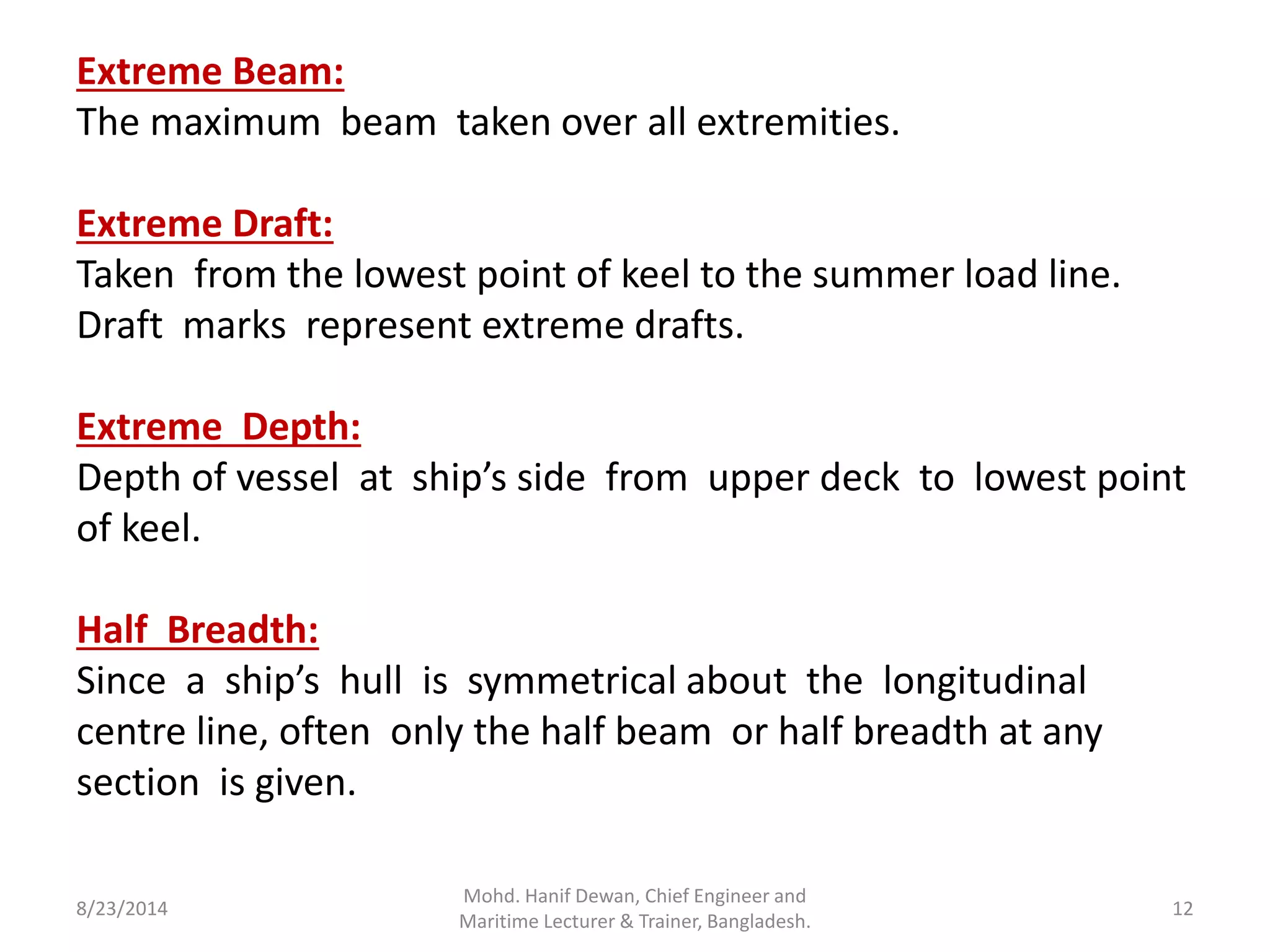 Ship Construction- Ship Dimensions | PDF