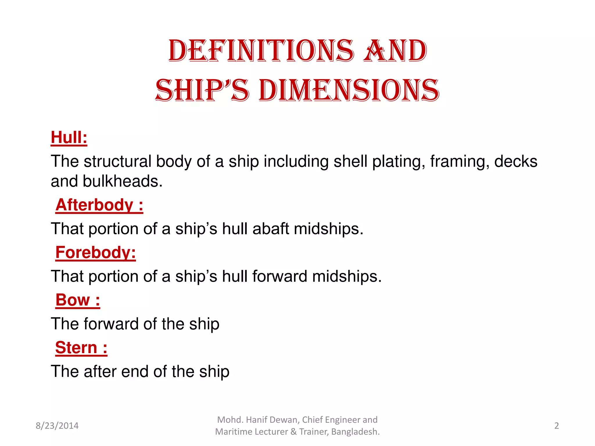 Ship Construction- Ship Dimensions | PDF