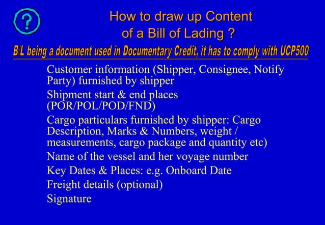 Basic Shipping Documentation. | PPT