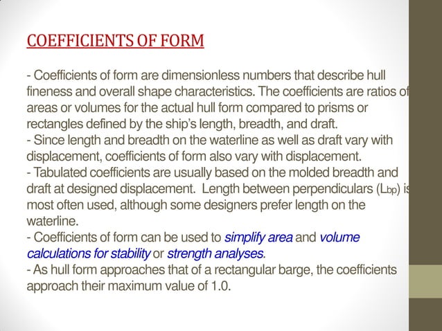 Ship Form Coefficients | PDF | Physics | Science