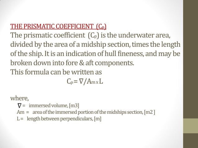 Ship Form Coefficients | PDF | Physics | Science