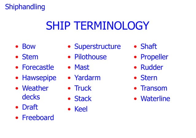 SHIP HANDLING AND MANOEUVERING BASICS.pptx | Cruises | Travel Type