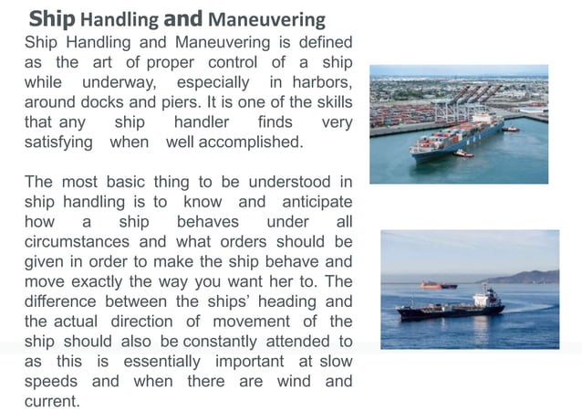 SHIP HANDLING AND MANOEUVERING BASICS.pptx | Cruises | Travel Type