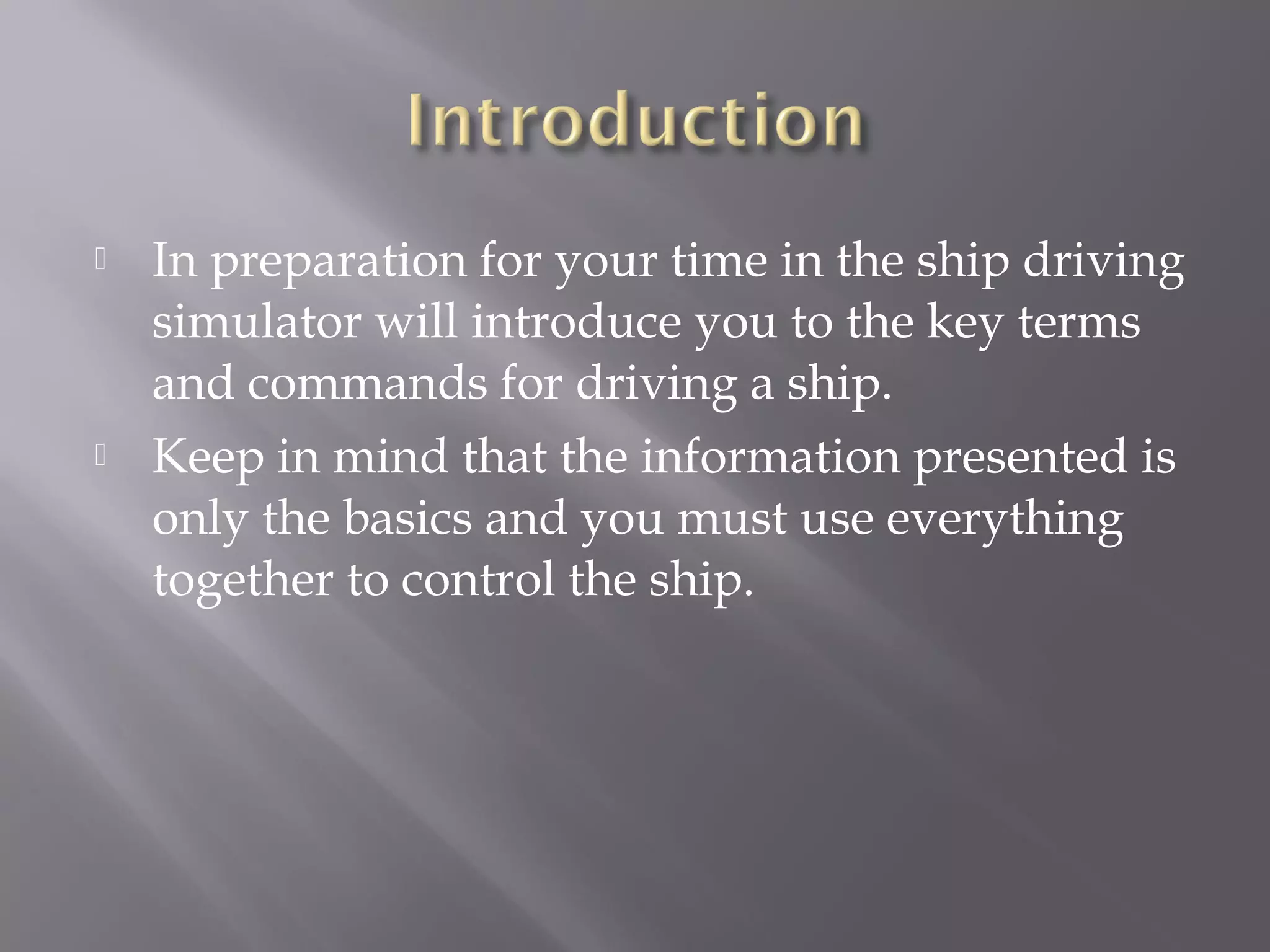 Ship handling basics | PPT