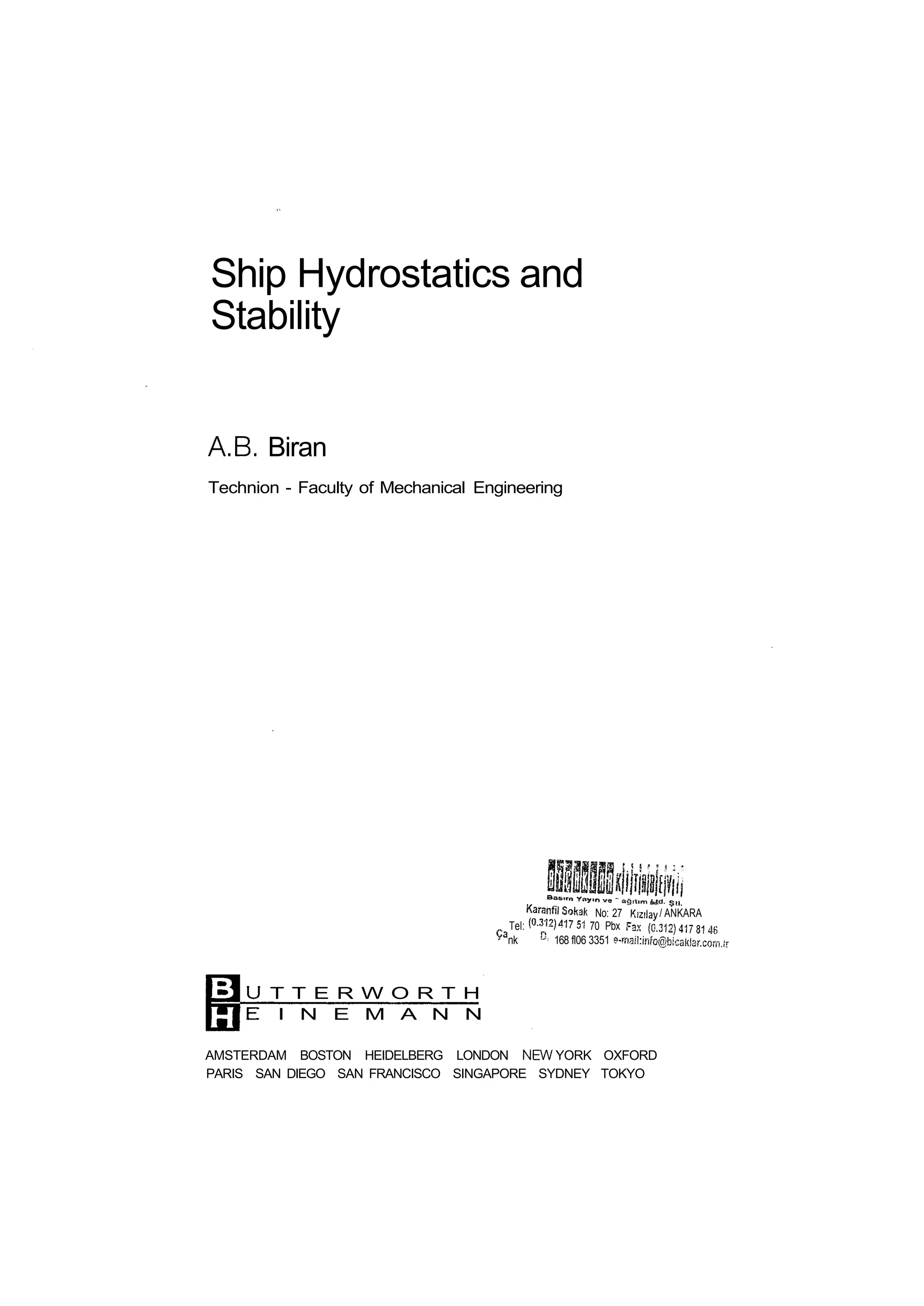 Ship_Hydrostatics_and_Stability on ships | PDF