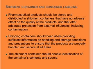 Shipment of Pharmaceutical Products | PPTX