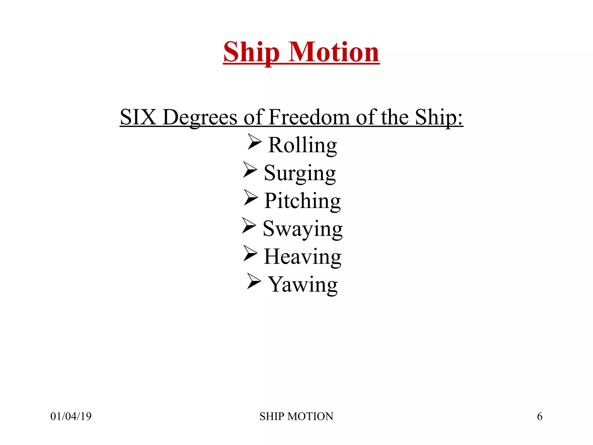 Ship Motion and Stresses | PPT
