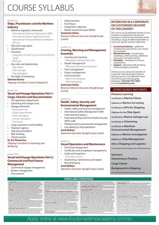 Certificate in Ship Operations by Lloyds Maritime Academy | PDF