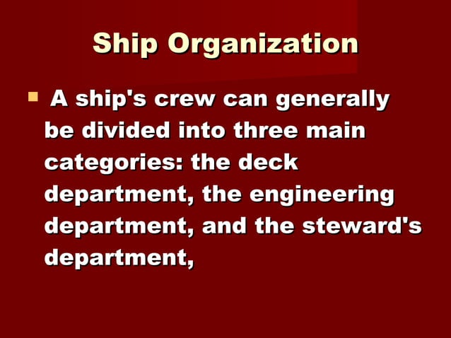 Ship Organization | PPT