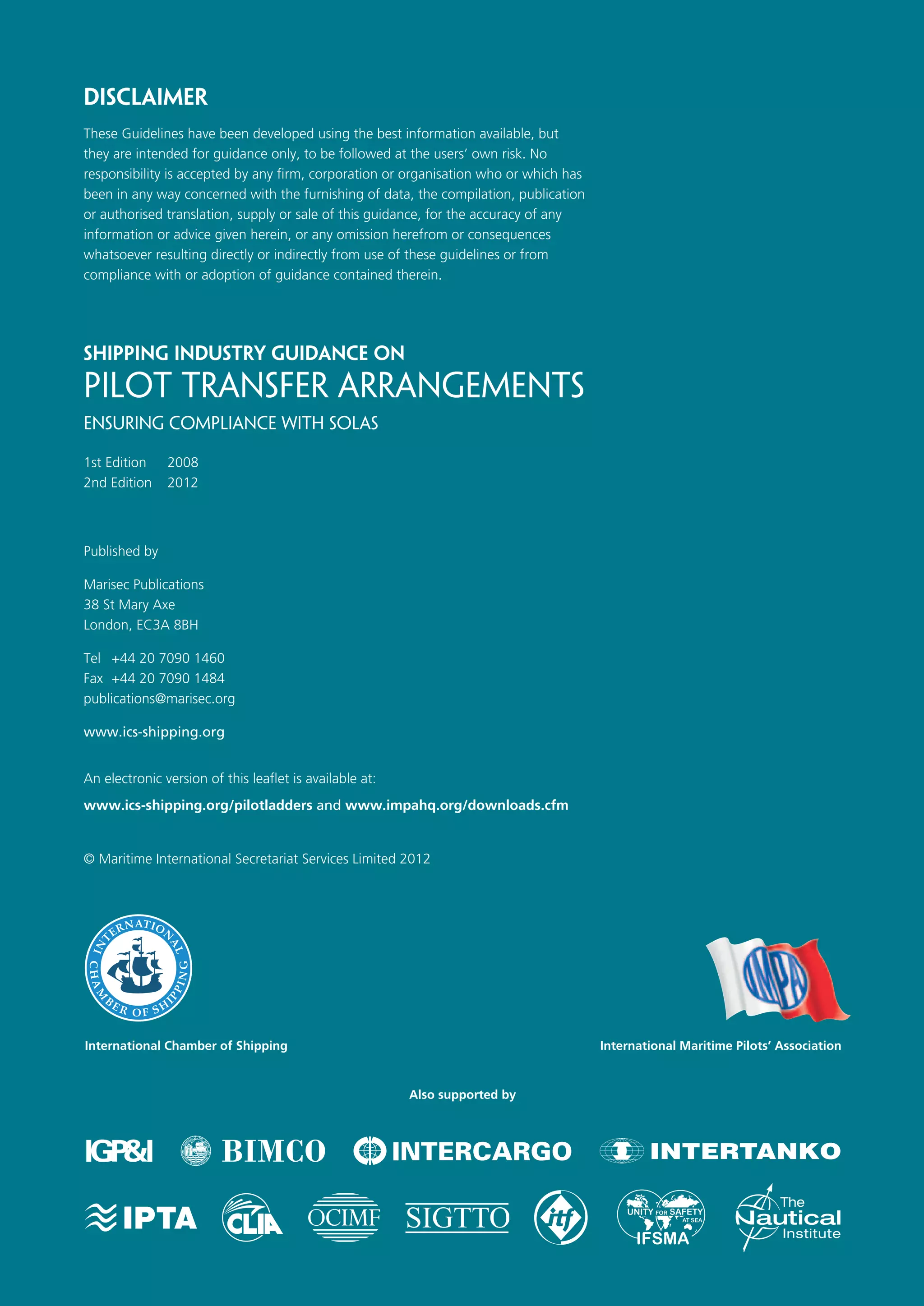 Shipping industry-guidance-on-pilot-transfer-arrangements | PDF