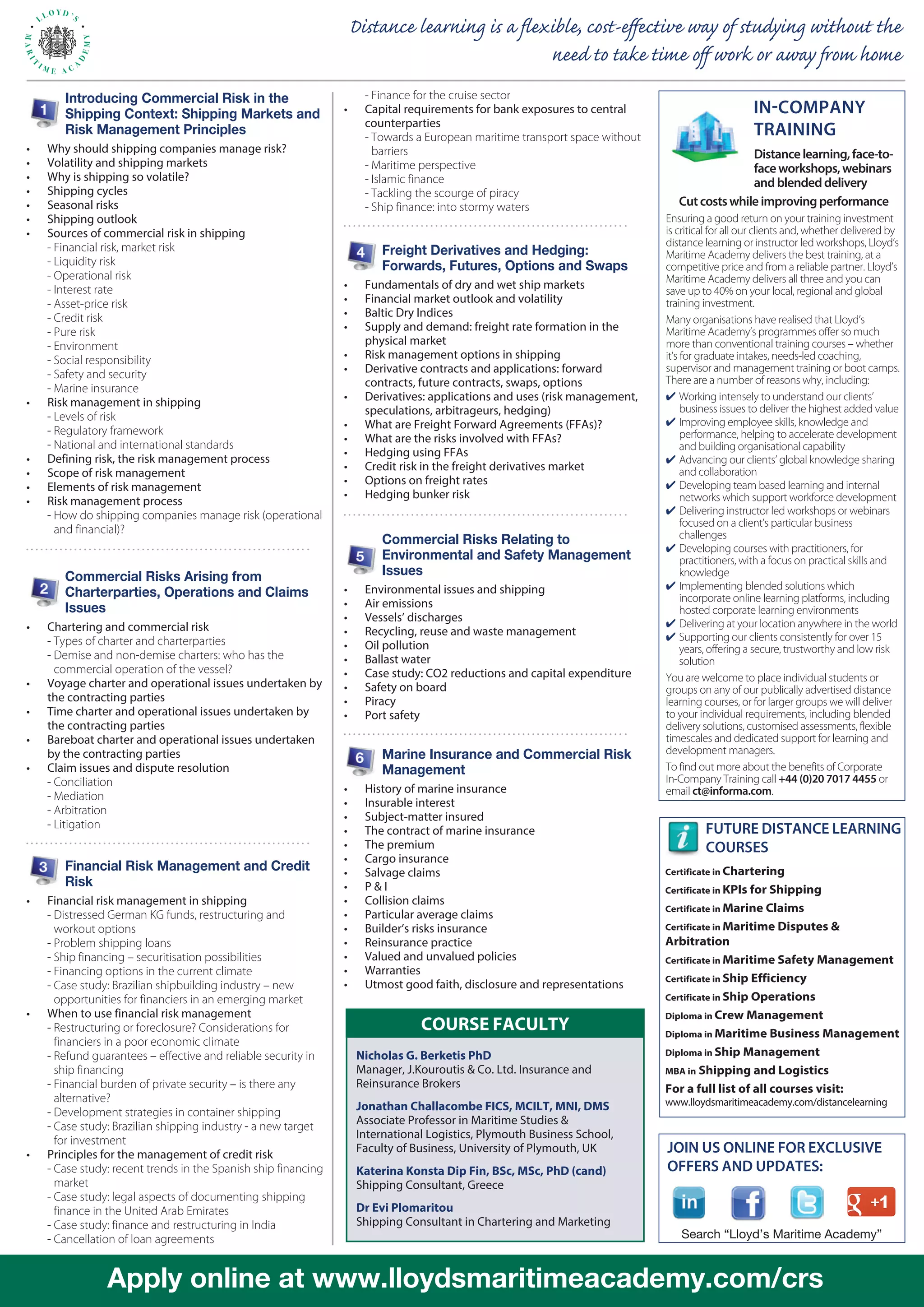 Certificate in Commercial Risks in Shipping by Lloyds Maritime Academy ...