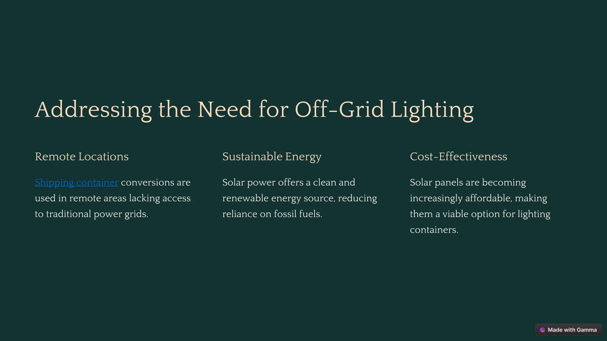 Shipping Container Solar Lighting - Sun-In-One | PDF