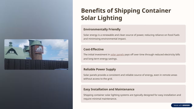 Shipping Container Solar Lighting Kits - Sun-In-One | PPTX