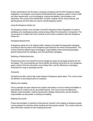 Shipping Dangerous Goods by Air (IATA) | DOCX