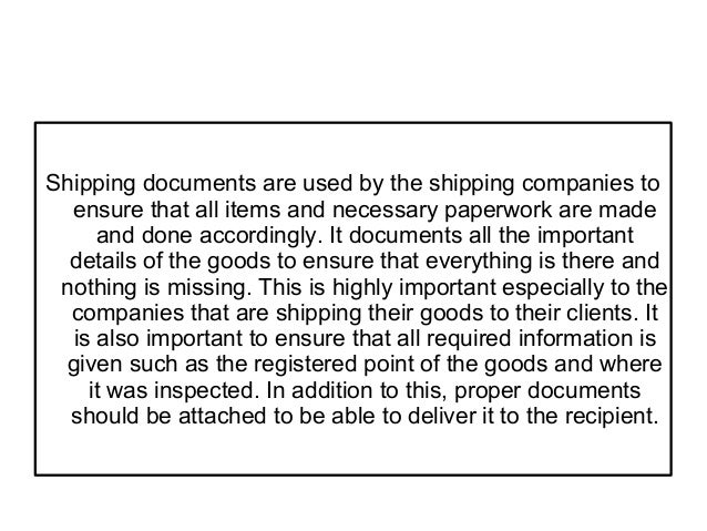 Shipping documents and its importance during shipment