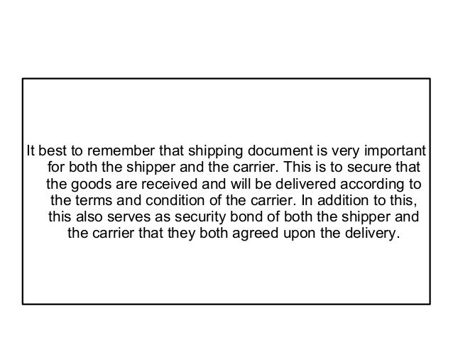 Shipping documents and its importance during shipment