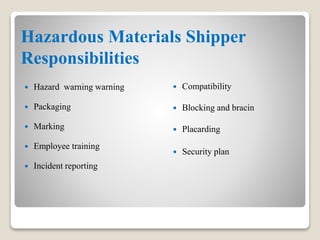 Shipping hazardous materials | PPTX