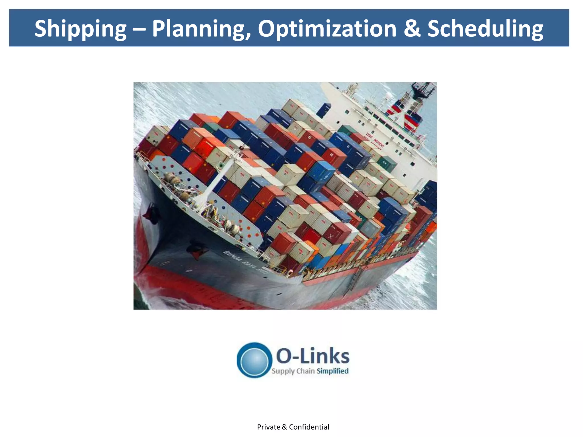 Shipping industry planning, optimization & scheduling | PDF