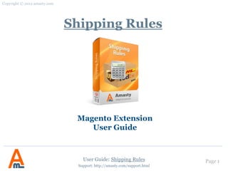 Shipping Rules: Magento Extension by Amasty. User Guide. | PDF
