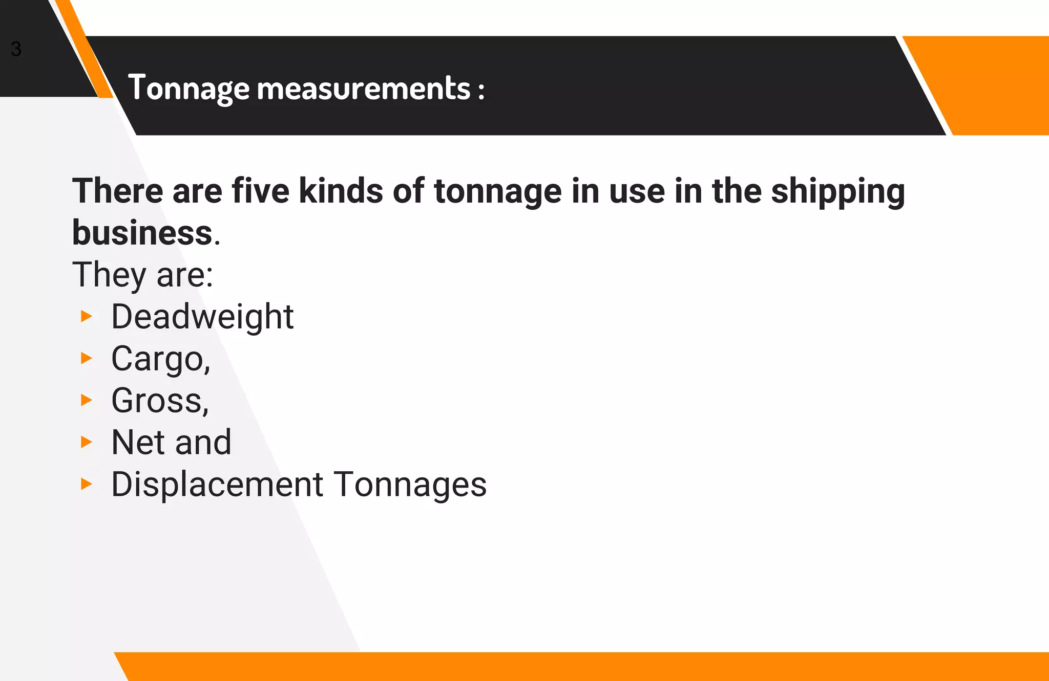 Shipping tonnages | PPTX