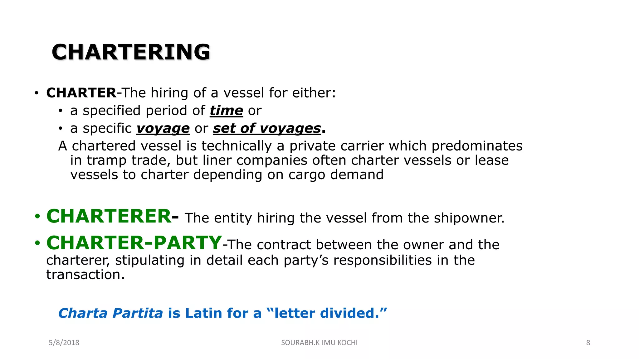 Shipping trade types tramp and liner shipping | PPTX