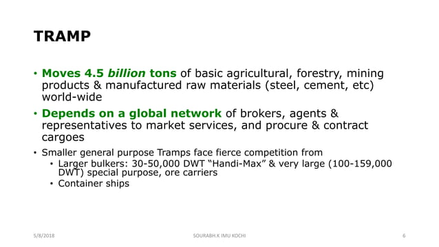 Shipping trade types tramp and liner shipping | PPTX
